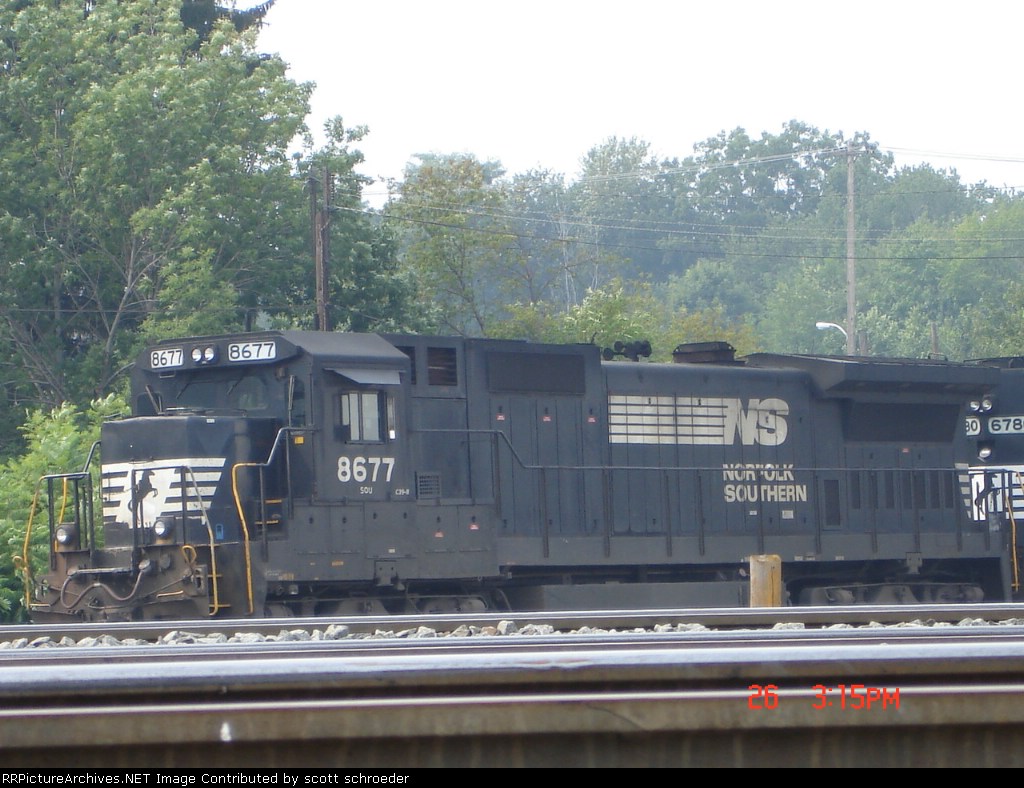 NS 8677 waits to get fuel at the Engine House